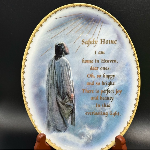 Art | Sacred Heart Monastery Safely Home Jesus On An Oval Porcelain Plate | Poshmark